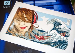 Soundwave off Kanagawa Art print (神奈川沖音波) | uchi clothing