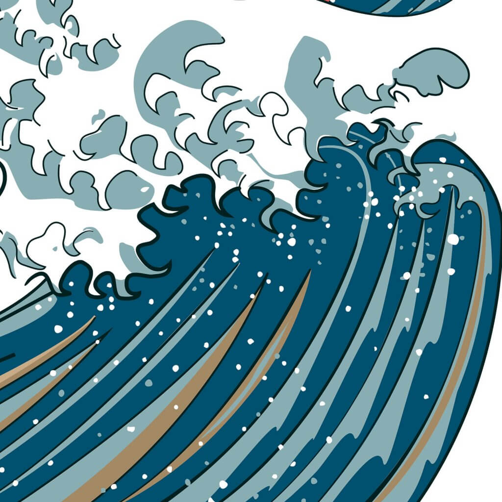 Soundwave off Kanagawa (神奈川沖音波) Art print | uchi clothing